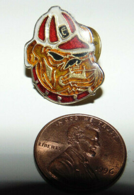 Vintage Georgia Bulldogs College Football Pin Button Red/Gold Lapel 90 ...