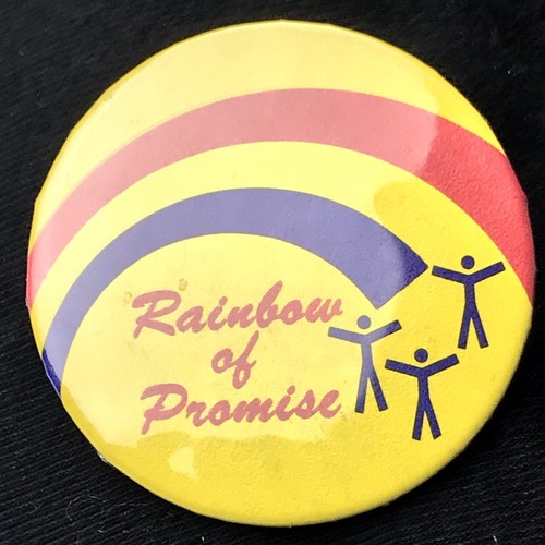 Rainbow Of Promise Vintage Pin Button Pinback Christian Religious Jesus ...