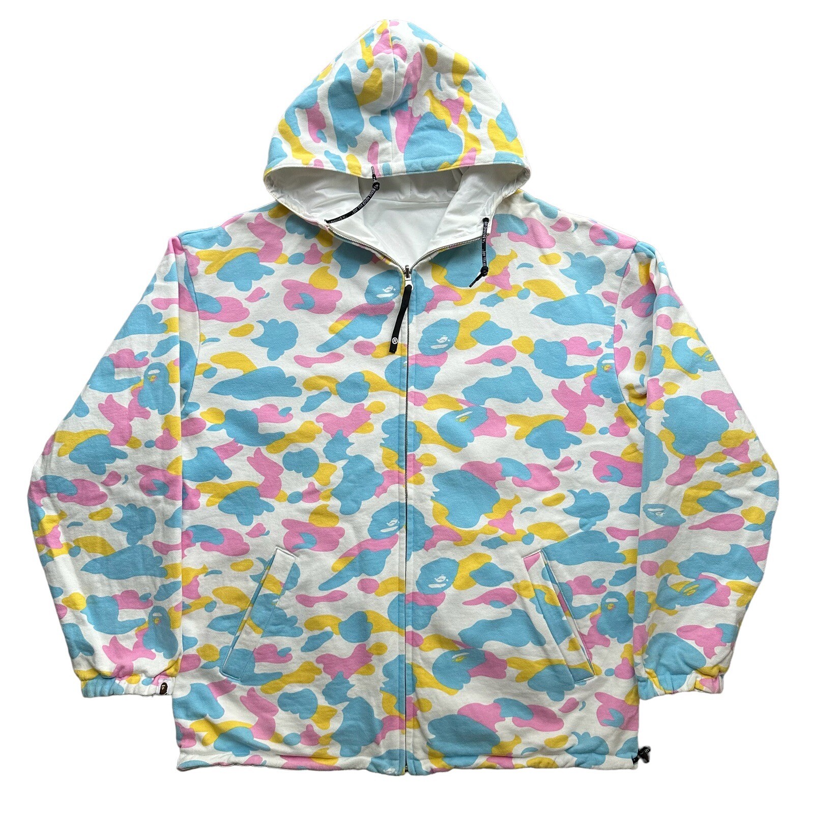 RARE ‘00s Bape cotton candy reversible jacket Size XL - Gem