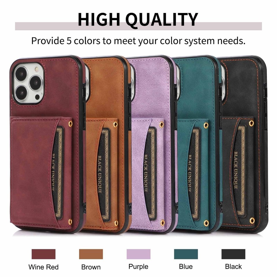 For iPhone 17 Air 16 Pro Max 15 14 13 12 11 7 XR XS Phone Leather Case ...