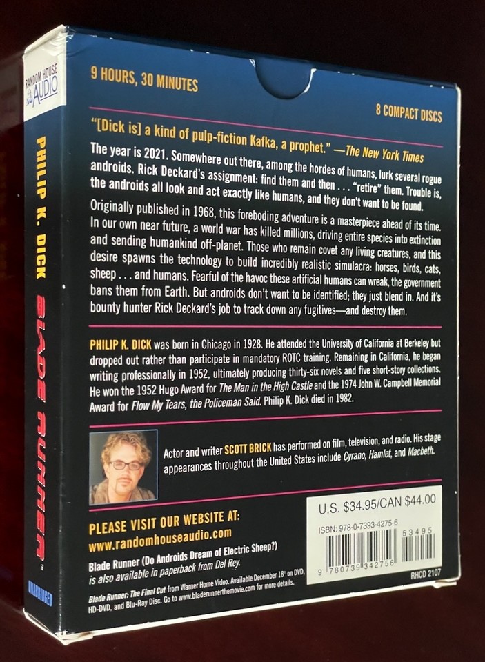 Do Androids Dream of Electric Sheep? Philip K. Dick Unabridged CD ...