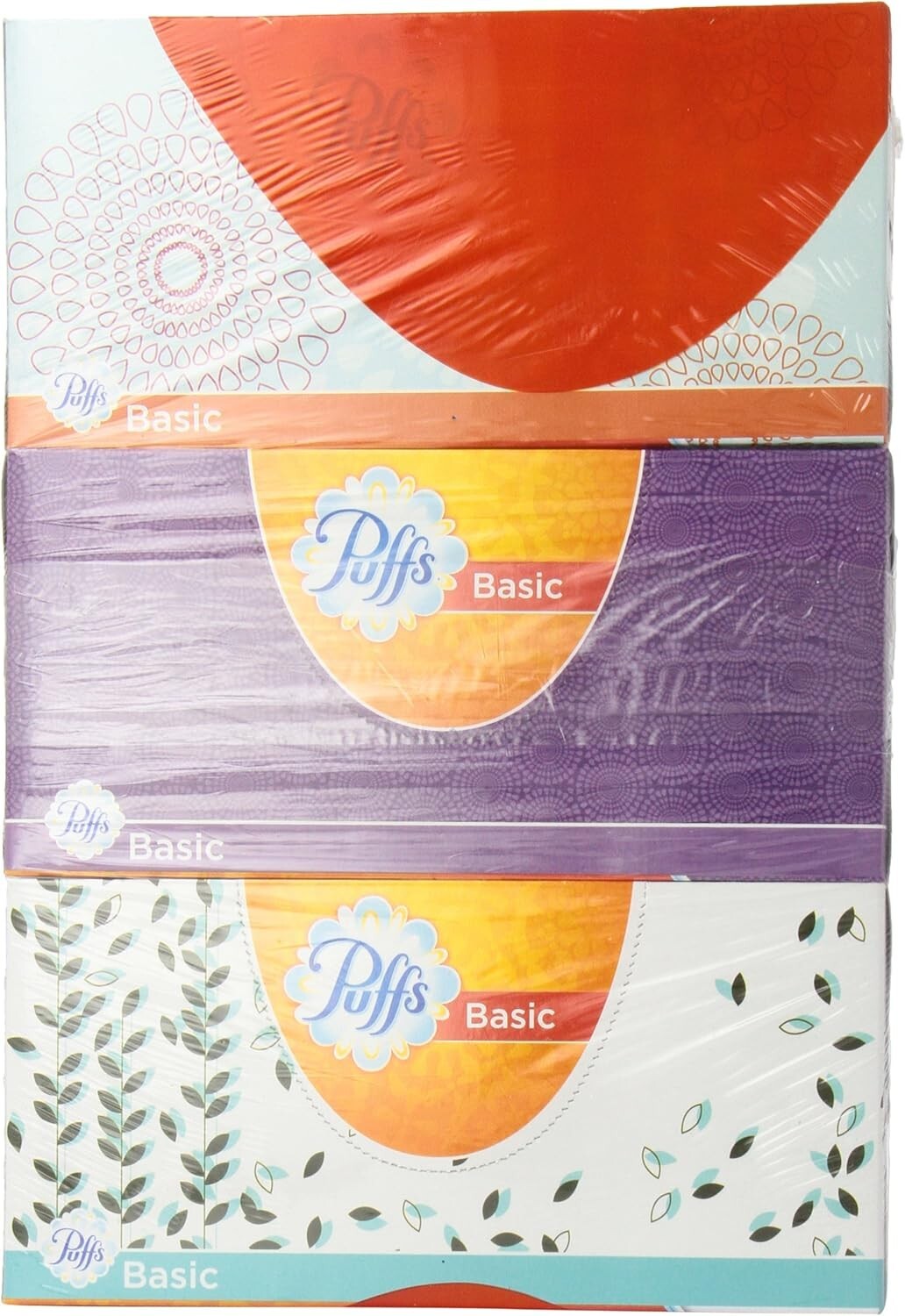 3 Boxes - Puffs Basic 2-Ply Facial Tissues, White, 180 Tissues Per Box ...
