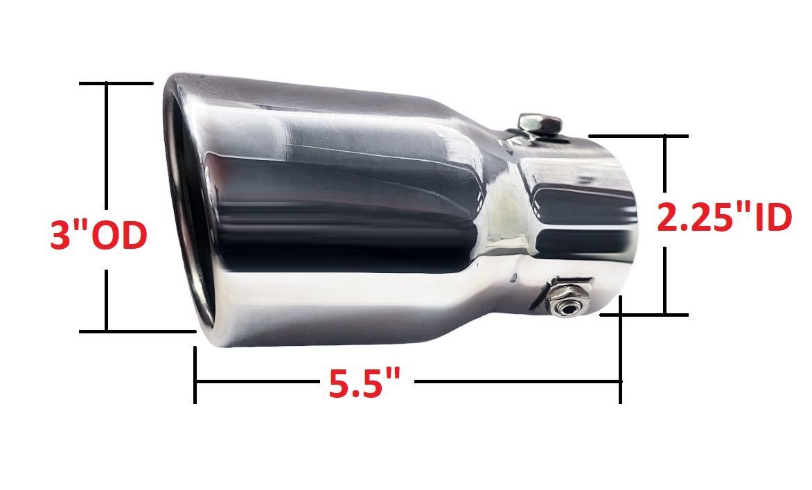 Singleangled Rolled End Exhaust Tips 2.25" Inlet 5.5" Outlet | eBay