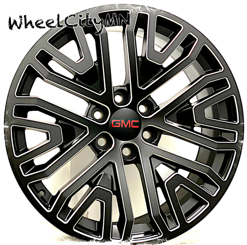 22" satin black milled OE 84040799 replica 5906 wheels fits 2024 GMC ...