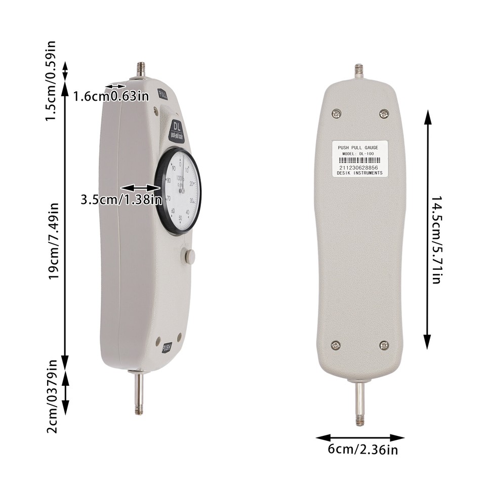 100Lbs Force Tester Force Gauge Push Pull Gauge Push Pull Force Gauge ...