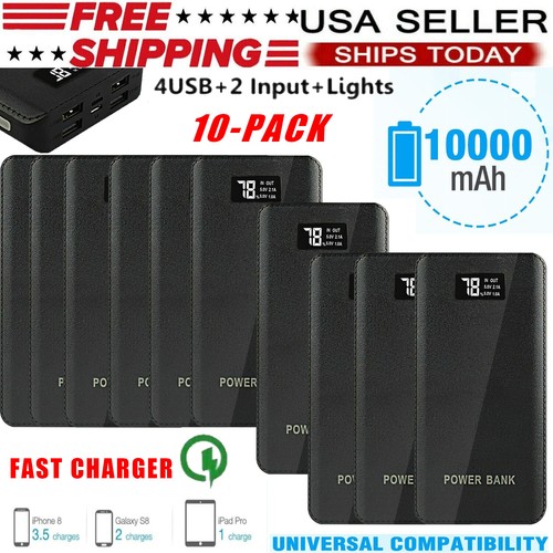 10X Power Bank 10000mAh Portable Charger, Slimmest 5V/2A Battery Pack ...