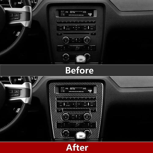 8Pcs Kits Set Carbon Fiber Interior Trim Cover Black for Ford Mustang ...