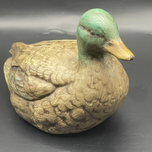 Vtg Duck Miniature Hand Painted Mallard Brown Green Ceramic Artist ...