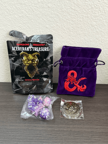 Dungeons & Dragons Acererak's Treasure Crystal Edition Dice Set + Bag ...