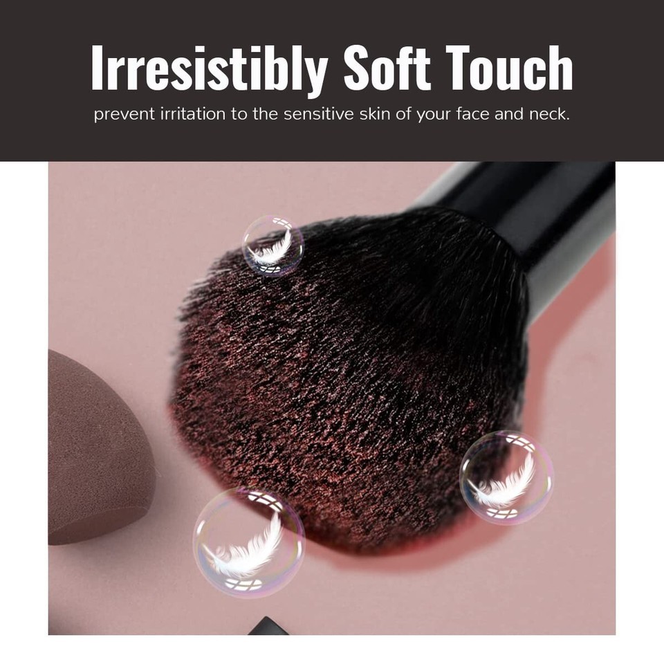 32pcs Black Makeup Brush Set Soft & Dense Bristles With Cosmetic Case ...