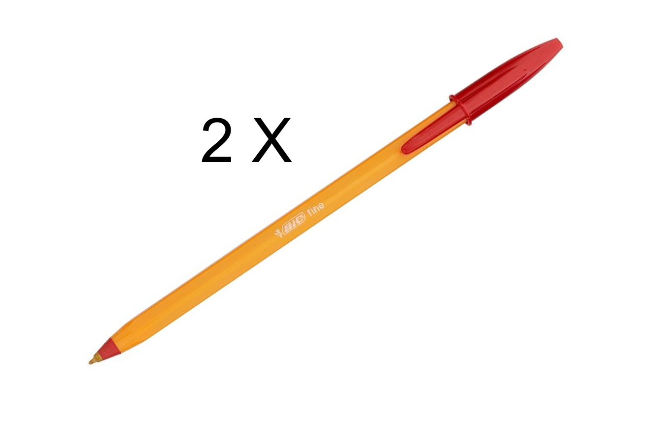 New Bic Orange RED Fine Biro Pen 0.8mm CHOOSE FROM MENU Free Postage UK ...