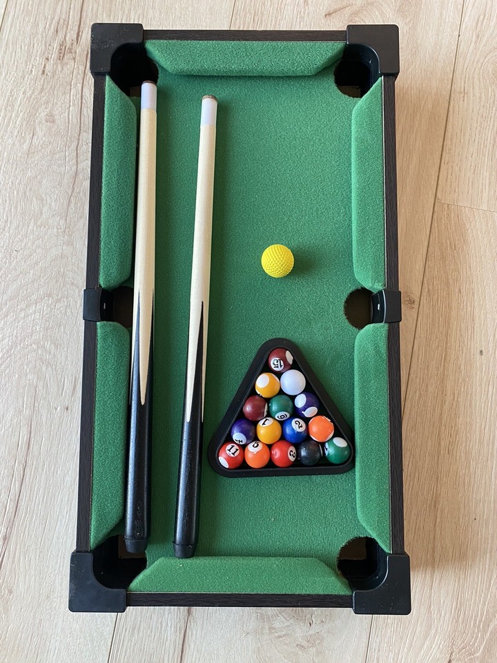 Table Top Miniature Billiard Pool Game Complete Set | eBay