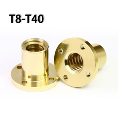 Lead Screw Nut T8/T10/T12/T14/T16/T18-T40 Round Flange Brass Nut 1-14mm ...