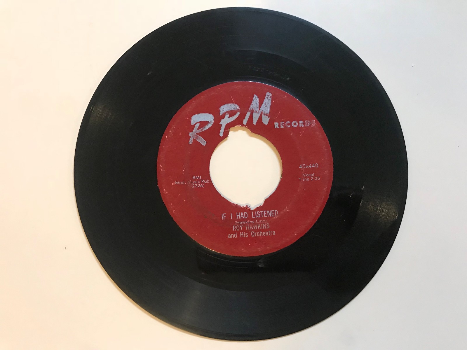 RARE BLUES 45 RPM RECORD - ROY HAWKINS AND HIS ORCHESTRA - RPM RECORDS ...