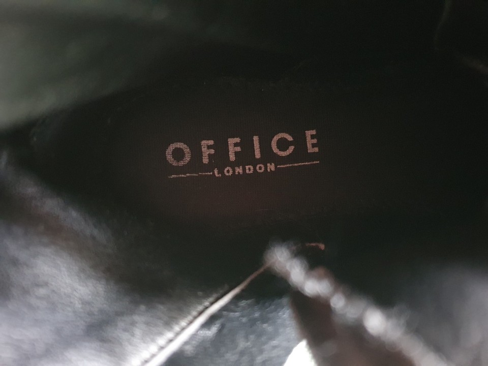 LEATHER Black BOOTS UK6 Rock BIKER OFFICE girls Ed Gein costume ...