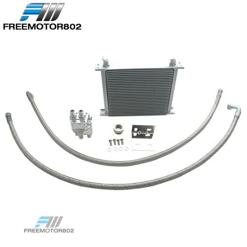 Universal Engine Transmission 30-Row Oil Cooler Relocation Kit Aluminum ...