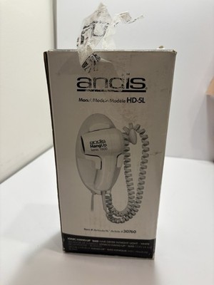 ANDIS HD-5 IONIC HANG UP 1600 HAIR DRYER- White New Open Box Never Used ...