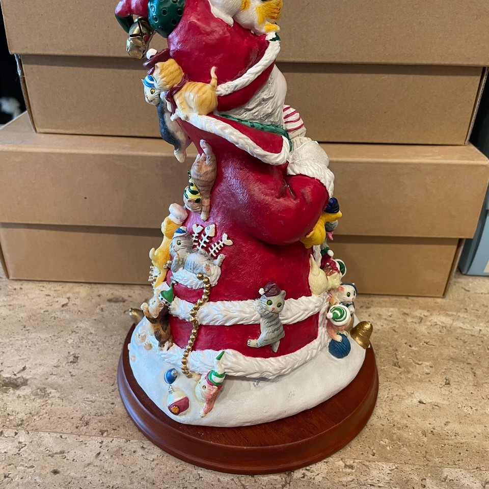 VINTAGE 2001 Santa Claws Christmas Bill Bell Danbury Mint Cat Figurine ...