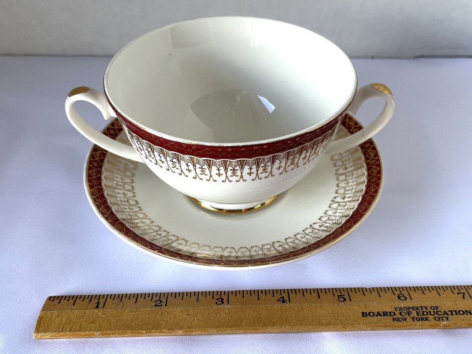 Vintage Royal Grafton Majestic Fine Bone China Soup Cup And Saucer Set ...