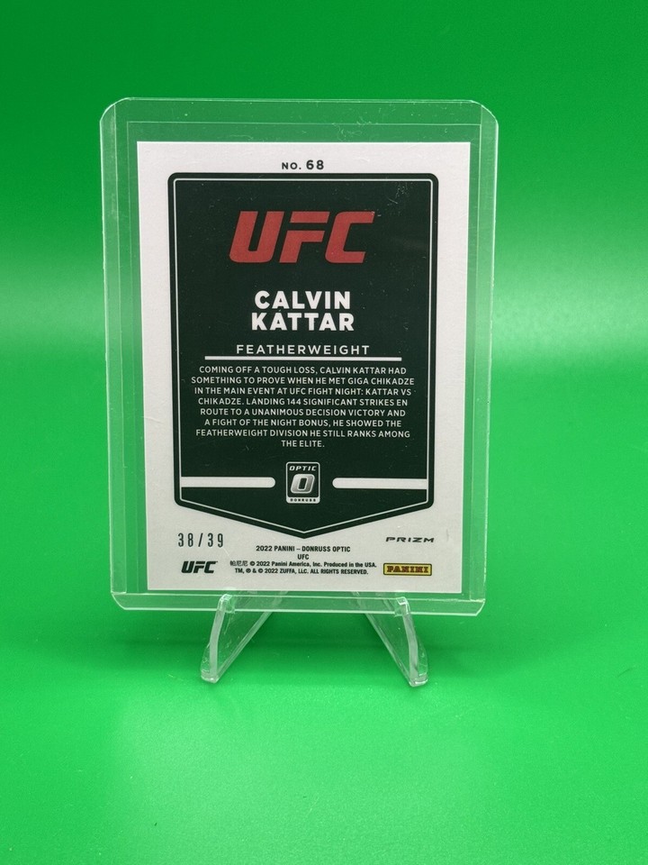 2022 Donruss Optic UFC Calvin Kattar Featherweight #’d 38/39 Black ...