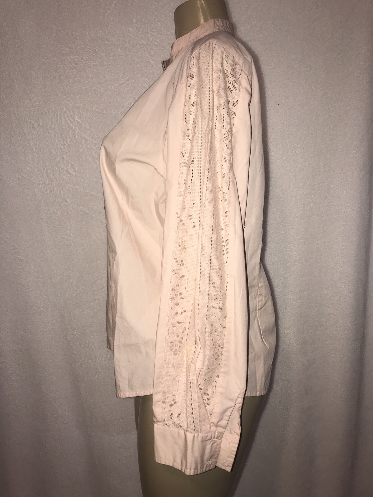 J. JILL Peach Mandarin Style Collar Button Up Shirt T… - Gem