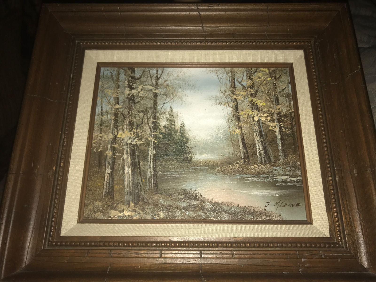 J. Medina - Original - Oil - Painting - 8x10 - Winter Forest - Signed ...