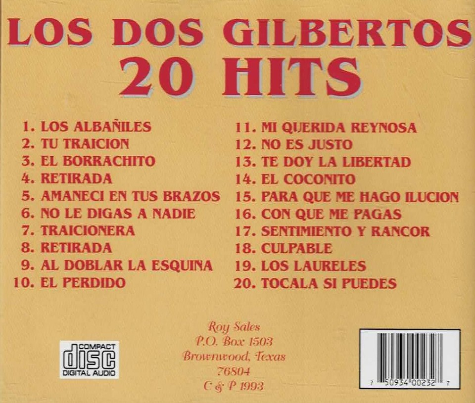 Los Dos Gilbertos: 20 Hits (CD - 1993) | eBay
