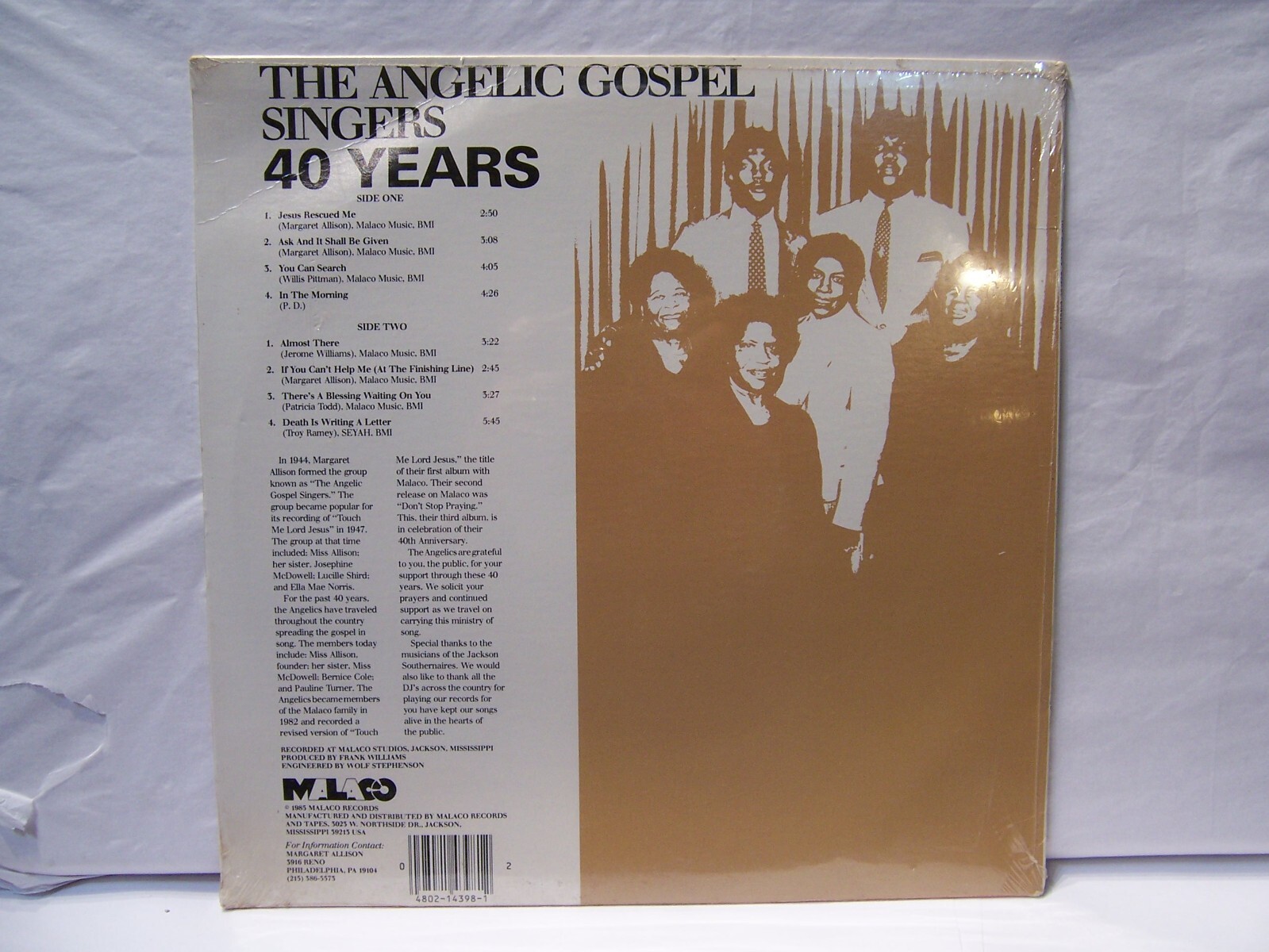 THE ANGELIC GOSPEL SINGERS 40 Years 1985 Malaco Records Gospel **SEALED ...