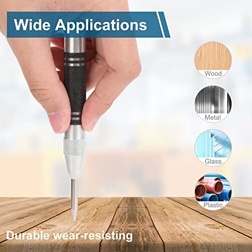 2pcs Heavy Duty Automatic Center Punch 5'' Premium Steel Spring Loaded ...