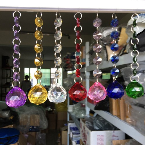 7Pc Rainbow Crystal Ball Suncatcher Feng Shui Prisms Pendants Hanging ...