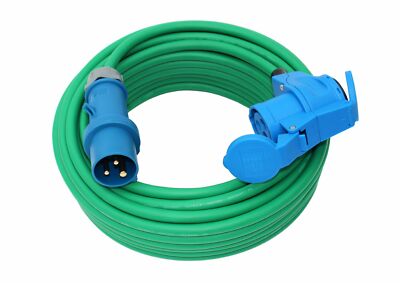 CEE camping cable H07RN-F 3x2, 5mm with Angle coupling Caravan Boat 5-25m in Green | eBay