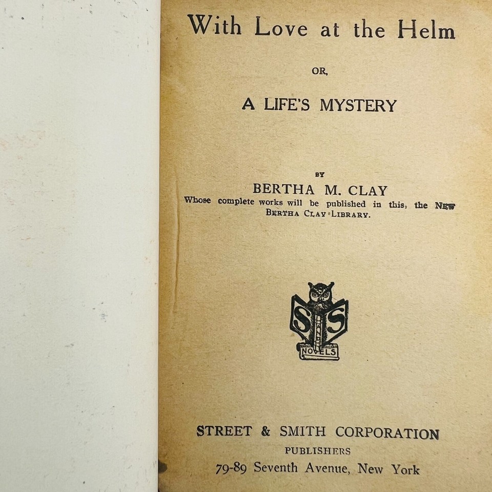 Rare! Lot of 4 " New Bertha Clay Library" 1890's Pulp Fiction novels ...