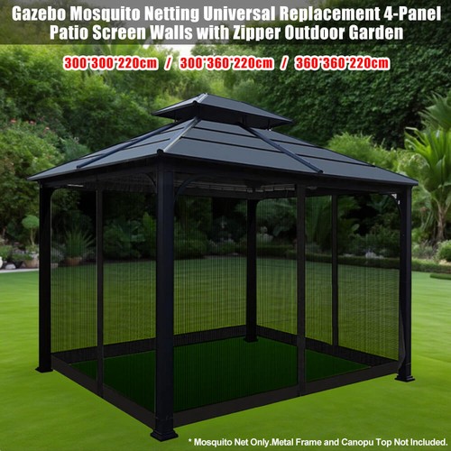 Universal Mosquito Netting for 4-Panel Patio Screen Walls Zipper ...