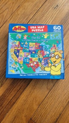 Arthur USA Map 60 PIECE PUZZLE PBS KIDS Find Arthur Characters | eBay
