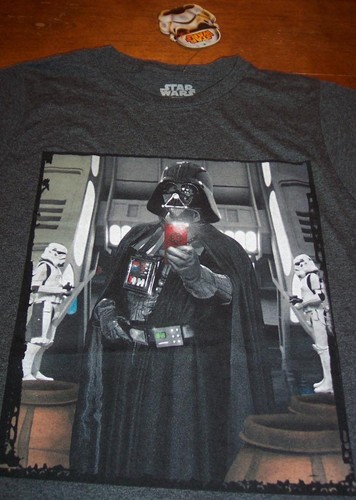 FUNNY STAR WARS SELFIE DARTH VADER STORMTROOPERS T-Shirt LARGE NEW w ...