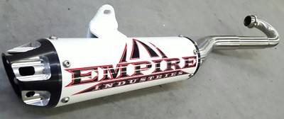 Empire Industries White Cyclone Series Full System Exhaust Pipe TRX ...