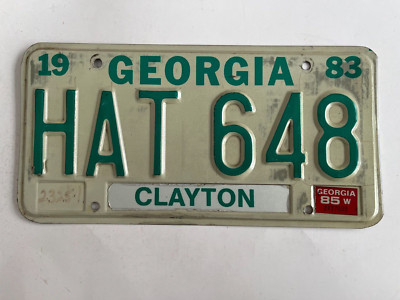 1985 Georgia License Plate Clayton County some spots of minor ...