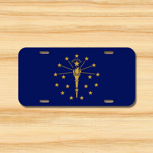 Indiana State Flag License Plate Vehicle Auto Tag Indianapolis Gary ...