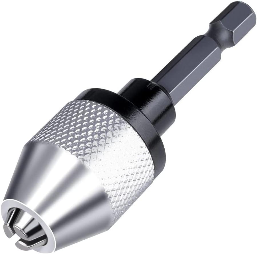 Drilax Mini Keyless Drill Chuck | 1/4" Hex Shank Quick Change Adapter ...