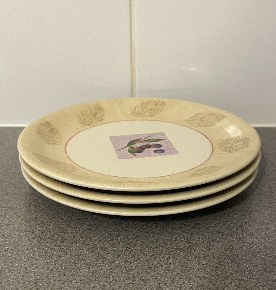 3 x Marks and Spencer Wild Fruits Side Salad Dessert Plates Plum Design ...
