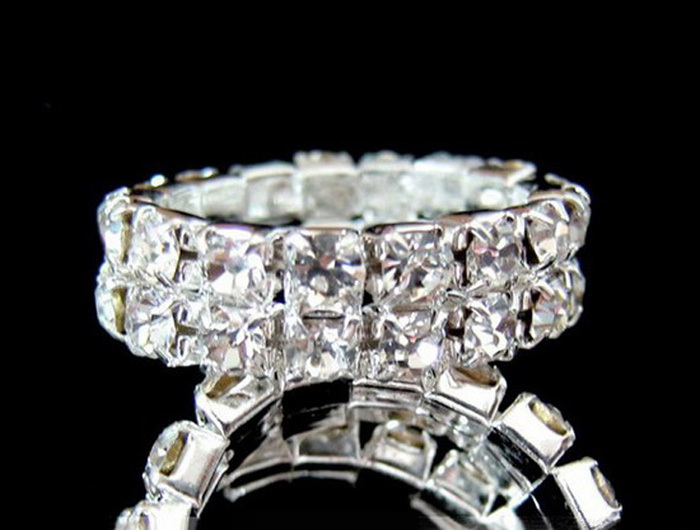 Wholesale 12pcs 2 Rows Stretchy Crystal Rhinestone Elastic Jewelry ...