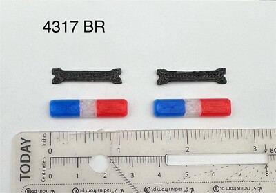 2 Pack 1/43 Blue Red Code 3 MX7000 Lightbar Greenlight Police Sheriff ...