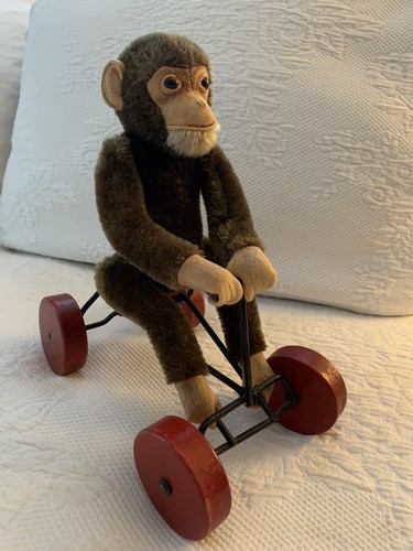 VINTAGE STEIFF MONKEY ON CART PULL TOY | eBay