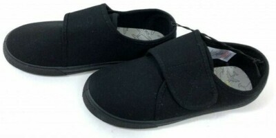 Boys / Girls Black PE PUMPS Easy Fastening UK Sizes 8,9,10,11,12,13,1,2 ...