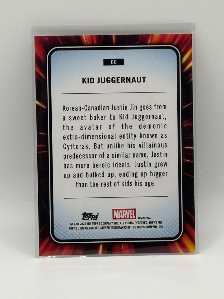 2025 Topps Chrome Marvel Kid Juggernaut 1ST APPEARANCE #60 Justin Jin Base Card | eBay