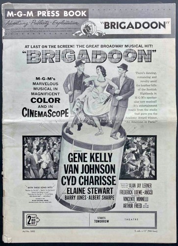Brigadoon ORIGINAL US Campaign Book Gene Kelly Cyd Charisse Vincente ...