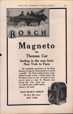 1908 PAPER AD CAR AUTO Bosch Magneto Ignition System NY | eBay