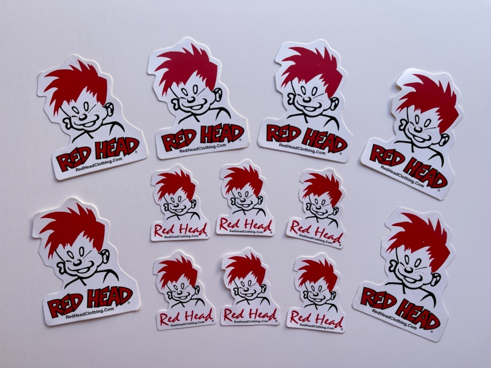 RED HEAD CLOTHING ~ LOT of 12 STICKERS DECALS NEW UNUSED REDHEAD ...