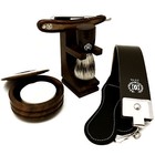 WOOD CUT THROAT 6 PC MEN'S STRAIGHT RAZOR SHAVING KIT LUXURY GIFT SET ...