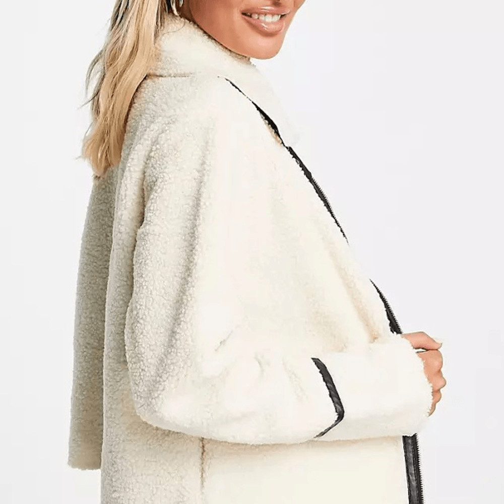 ASOS Threadbare Cream Borg Faux Lamb Fur Coat Teddy J… - Gem